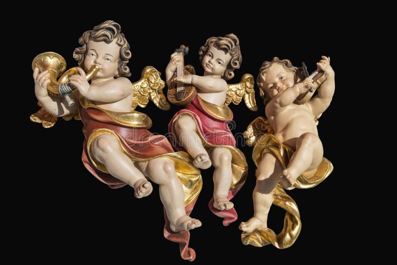 Figures of angels playing stock image. Image of playing - 253833433