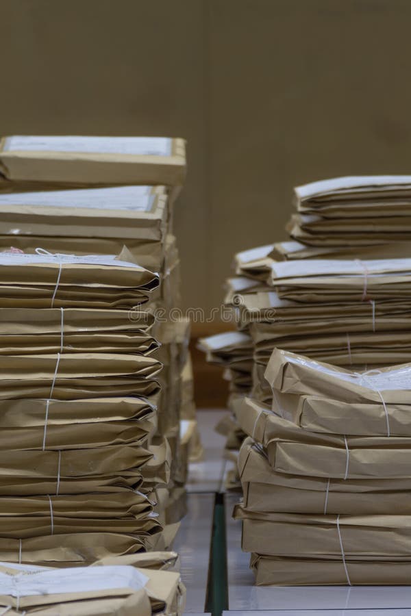 Paper Files in Folder Old Documents or Old Letter Stock Image - Image ...
