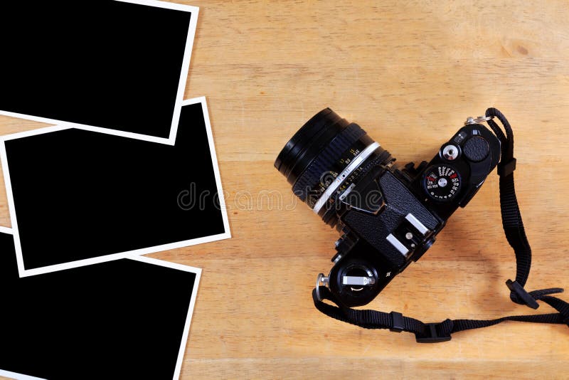 Old Film Camera and Photo Paper Stock Photo - Image of fashioned, frame ...
