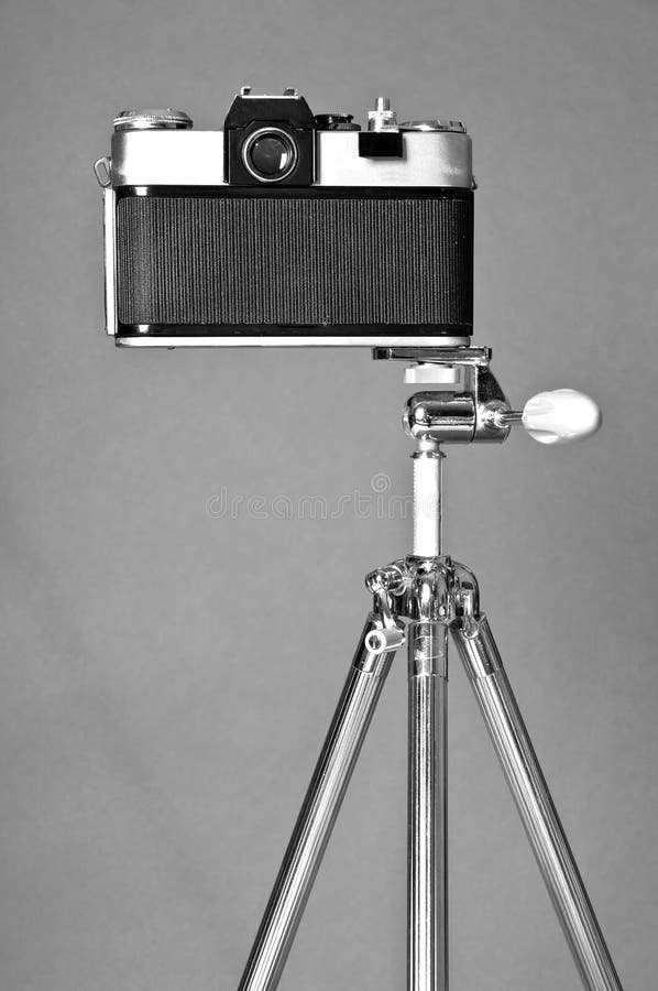 Old Film Camera and Retro Steel Tripod Stock Image - Image of retro ...