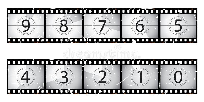 Old film countdown stock illustration. Illustration of blank - 13535120