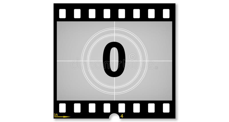 Old Film Movie with Timer Count Number Zero Stock Illustration ...