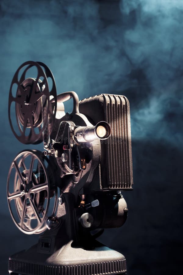 Old Film Projector with Dramatic Lighting Stock Photo - Image of ...