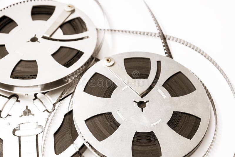 Old Film Reel Isolated on a White Background Stock Image - Image of ...