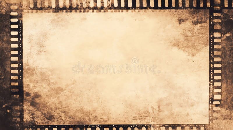 Old Film Strip Border Design Creating A Retro Frame Effect Stock