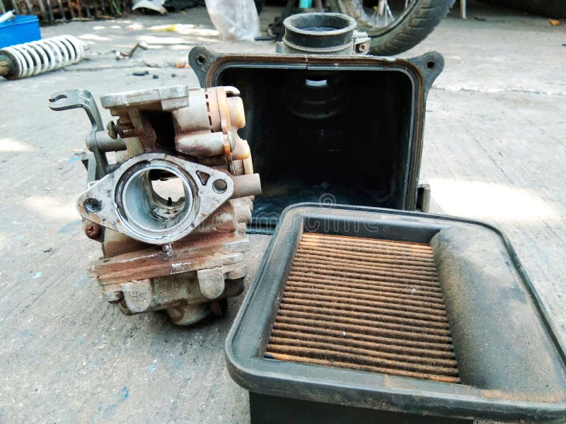 Old filter and carburetor stock photo. Image of filters - 109659620