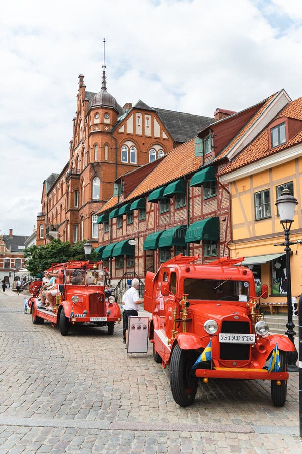 Old Fire Engine in Front of Half-timbered House Editorial Photography ...