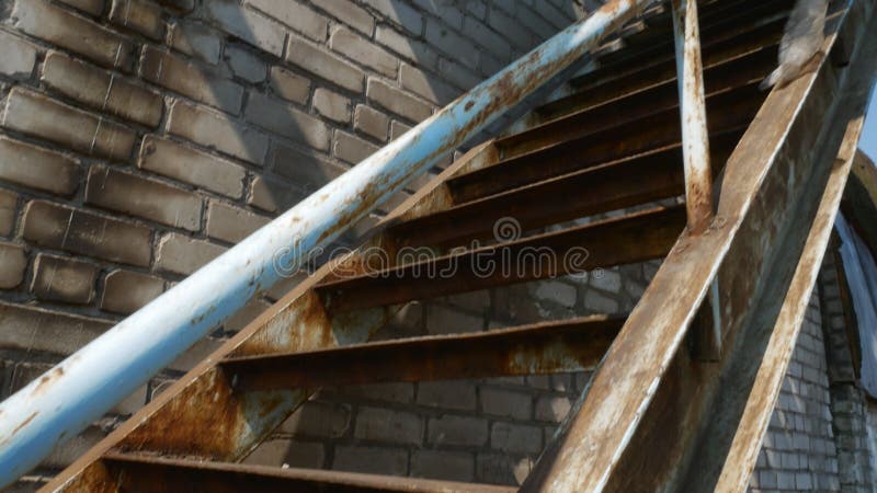 Old Fire Exit in the City on an Abandoned Building. the Fire Escape ...