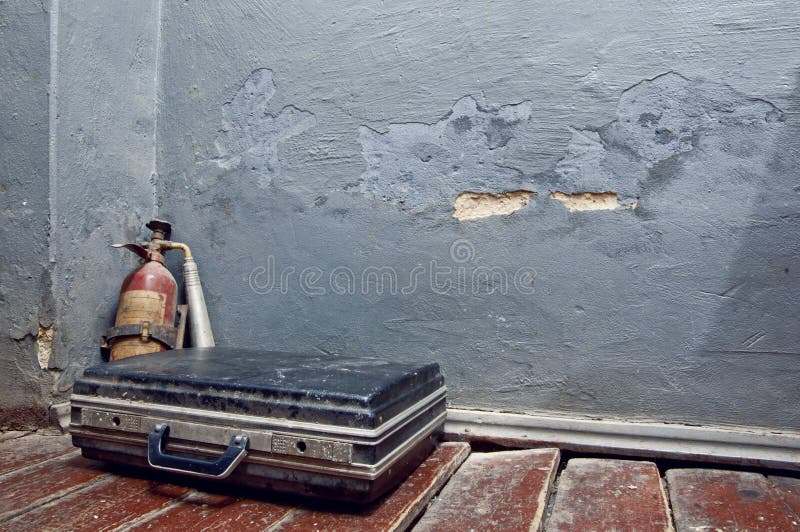 Old Fire Extinguisher and a Suitcase Stock Photo - Image of emergency ...