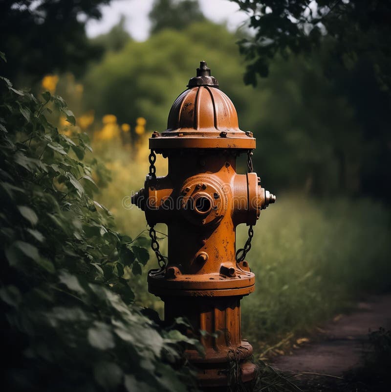 Old Fire Hydrant Covered with Rust. Generative AI Stock Illustration ...
