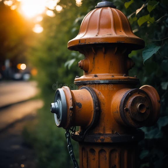 Old Fire Hydrant Covered with Rust. Generative AI Stock Illustration ...