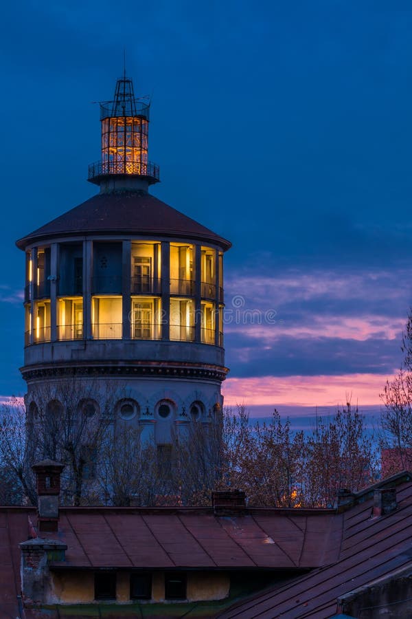 Old Fire Rescue Watch Tower in Bucharest Romania Stock Photo - Image of ...
