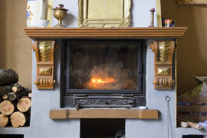 Old fireplace stock image. Image of indoor, house, architecture - 1262873