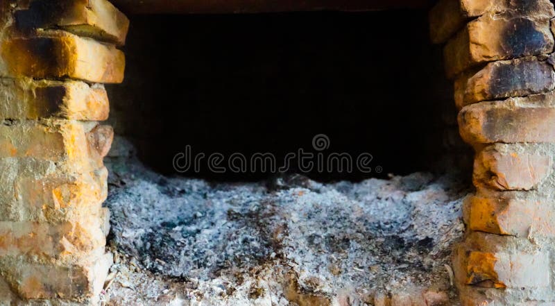 Unlit Fireplace with White Tiling and Bricks Architecture and Non ...