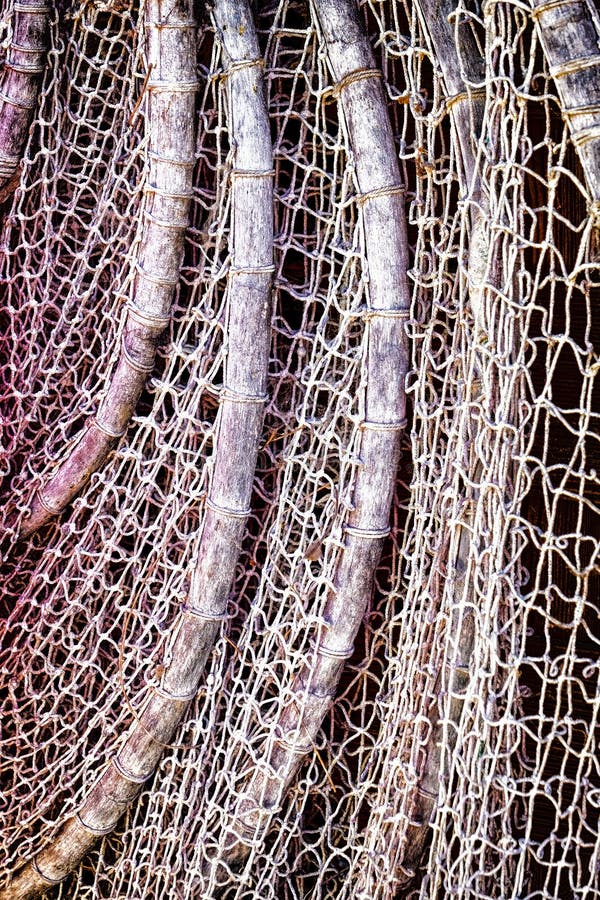 Old fishing net stock image. Image of brown, outdoors - 65669005