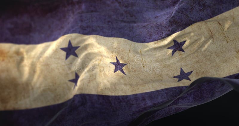 Old Flag of Honduras Waving. Loop Stock Footage - Video of loop ...