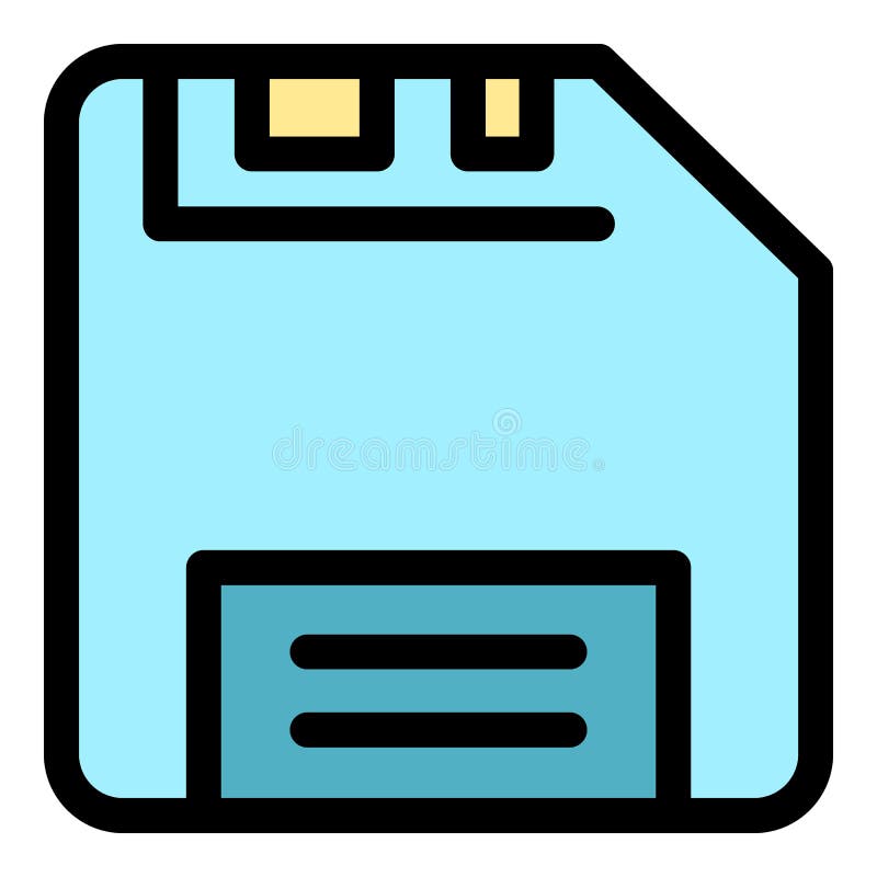 Old Floppy Disk Icon Color Outline Vector Stock Vector - Illustration ...