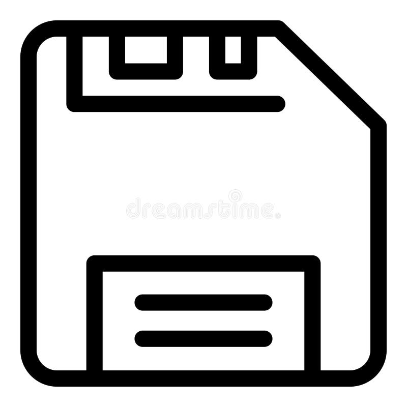 Old Floppy Disk Icon, Outline Style Stock Vector - Illustration of ... Old Floppy Disk Icon, Outline Style Stock Vector - Illustration of ...