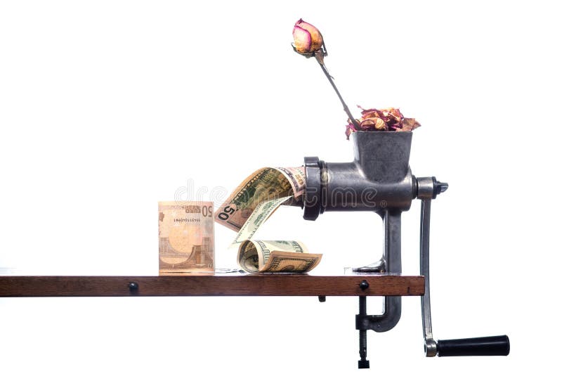 Old Flowers in a Meat Grinder. Flowers Processed in a Combine ...