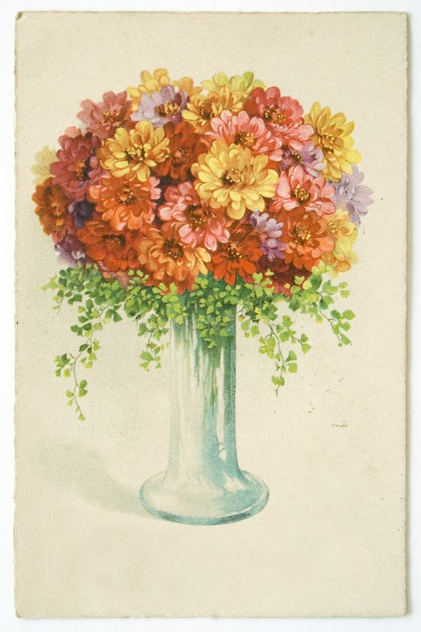 Old flowers postcard stock photo. Image of decorative - 6766518