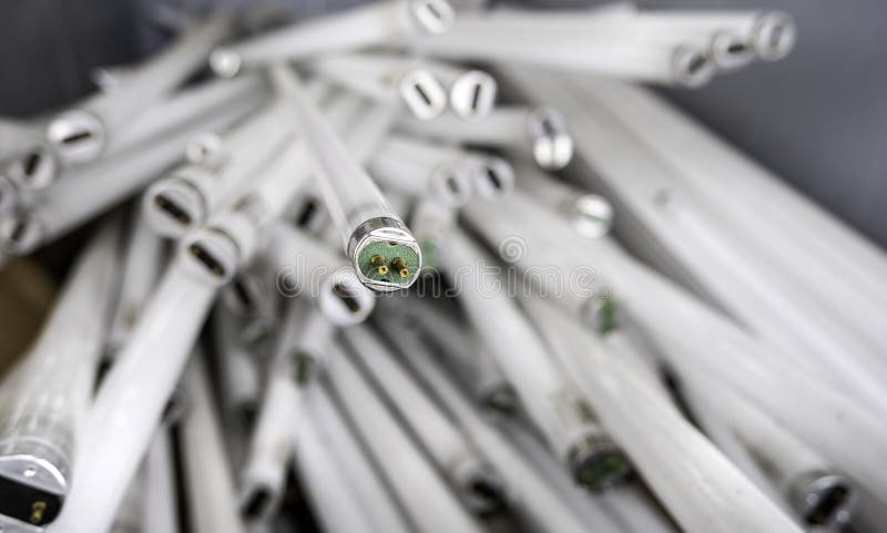 Old Fluorescent Light Bulbs Stock Photo - Image of power, technology ...
