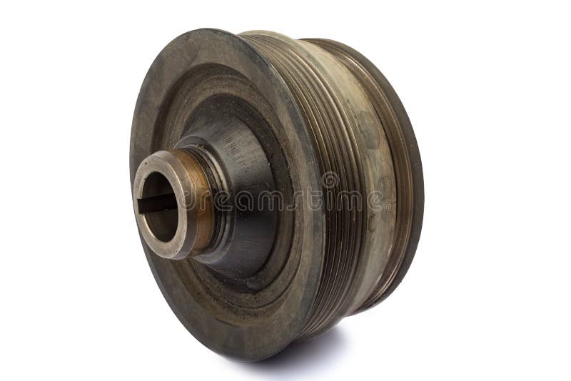 Flywheel of an Old Engine Transfers Energy by Use of a V Belt Stock ...