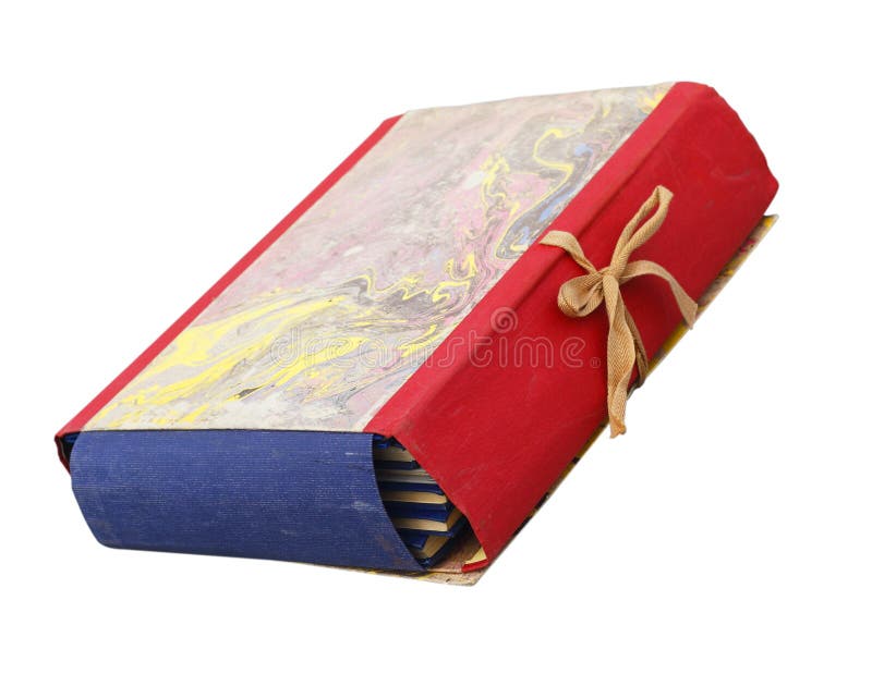 Old Folder with Stack Books Isolated on White Stock Image - Image of ...
