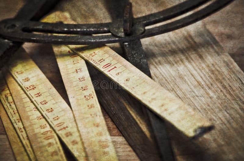 Old folding ruler stock image. Image of ruler, unit, accuracy - 46248187