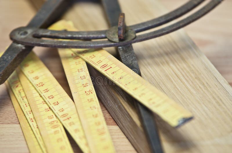 Old folding ruler stock image. Image of number, single - 46546131