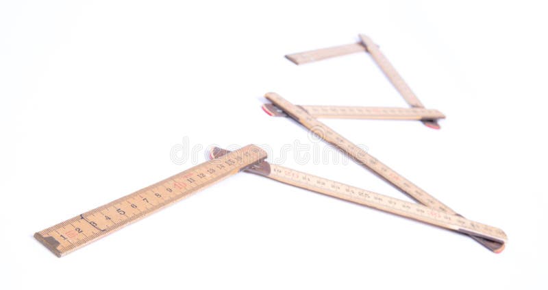 Old folding wooden ruler stock image. Image of ruler - 266960723