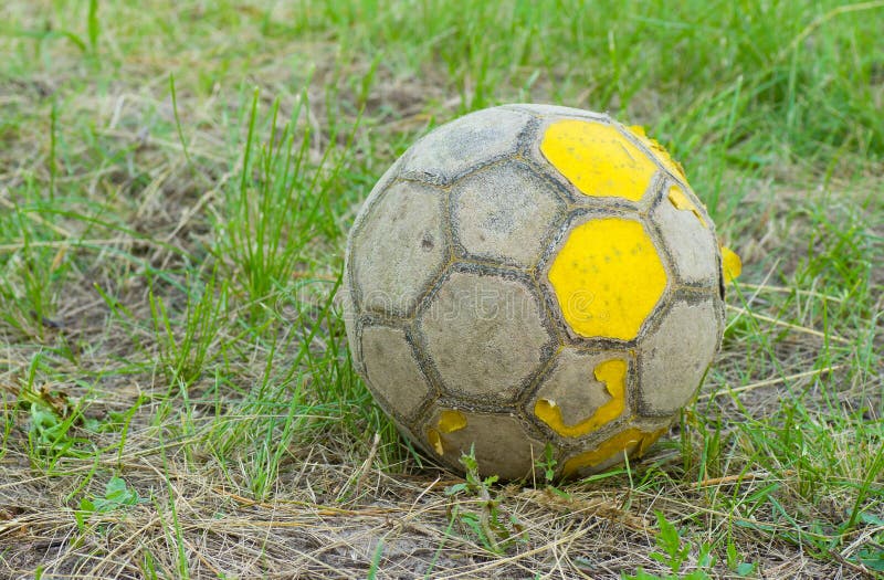 Old football (soccer ball) stock image. Image of worn - 20368859
