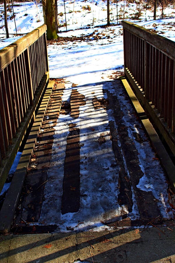 Old Wooden Footbridge for Tourist Stock Image - Image of wooden, nature ...