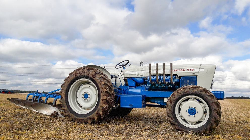 Old Ford Burton 148 Tractor Ploughing Editorial Image - Image of ...