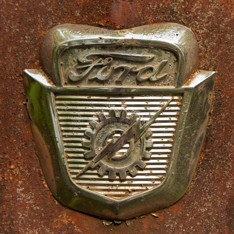 Old Ford Sign on a Wrecked Car Editorial Stock Image - Image of ...