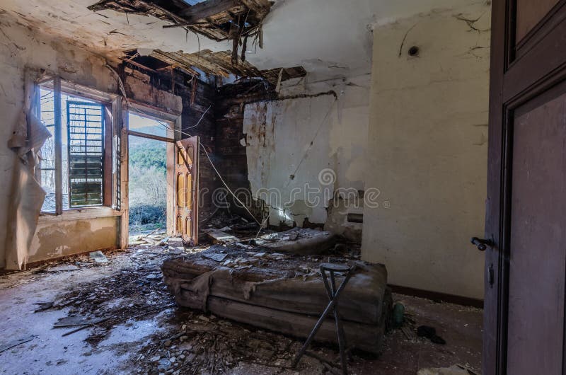 Collapsed ceiling in house stock photo. Image of fascination - 88195056