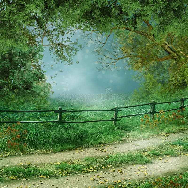 Old forest road stock illustration. Illustration of landscape - 20170574