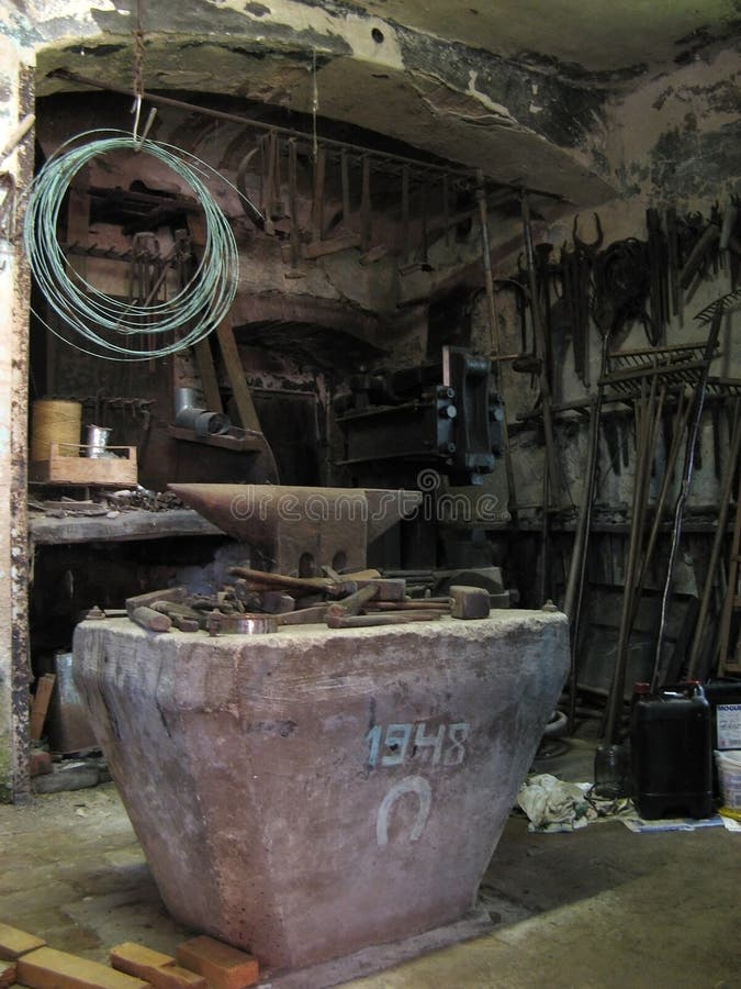 Old forge with anvil stock image. Image of hammer, anvil - 29428149