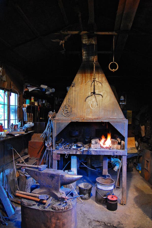 Old Forge. Forge in the Middle Ages Stock Photo - Image of fireplace ...