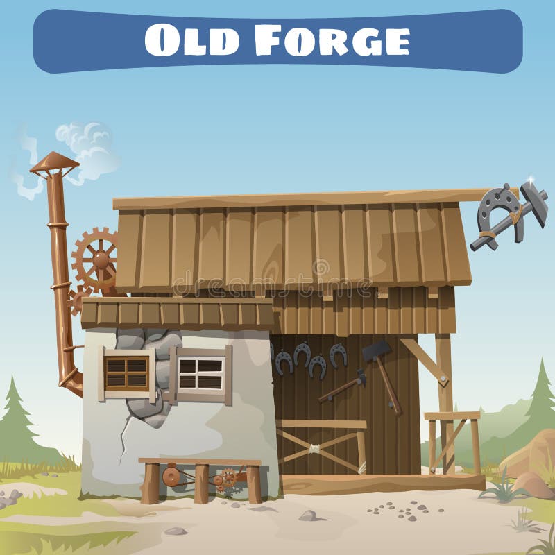 Old Forge in the Wild West, Story Series Card Stock Vector ...
