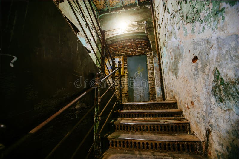 Old Forged Iron Staircase in Shabby Historical Building Stock Photo ...