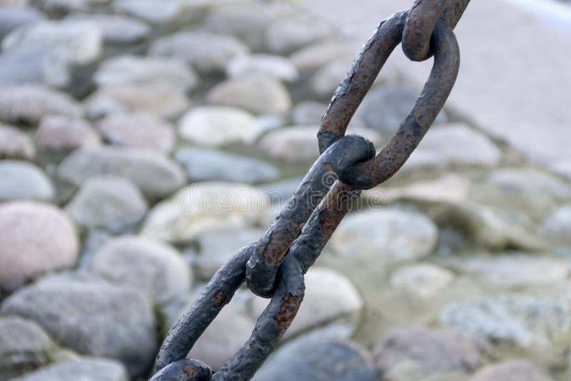 Old Forged Rusty Chain with Peeling Paint Stock Image - Image of aged ...