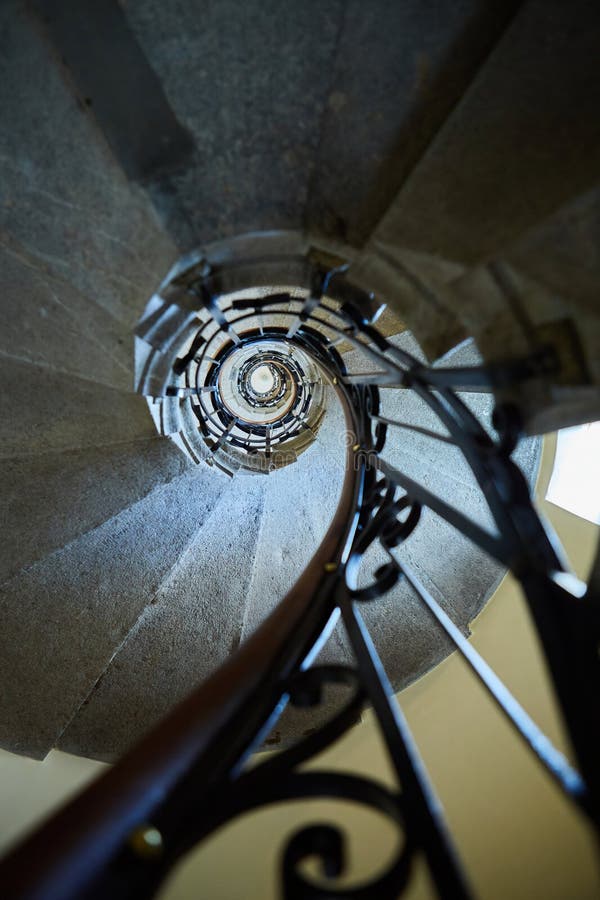 Old Forged Spiral Staircase, Up View Stock Photo - Image of turn ...