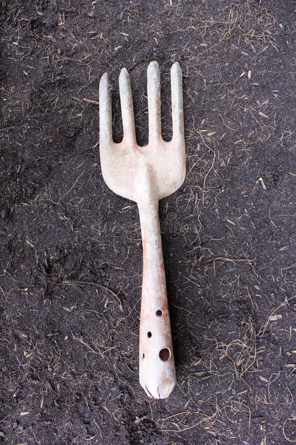 Old fork on soil stock image. Image of fork, used, garden - 57639929