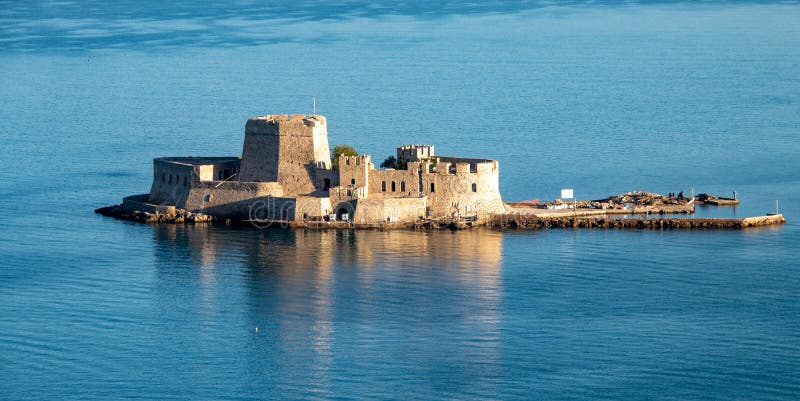 The Old Fort in Nafplio Bay Stock Photo - Image of greek, greece: 163763120