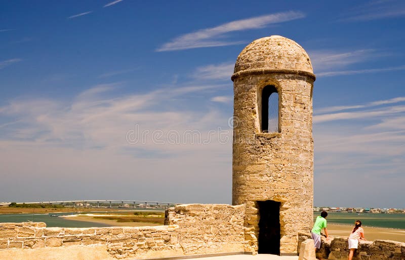 Old fort wall and turret stock image. Image of stone, palm - 2278441