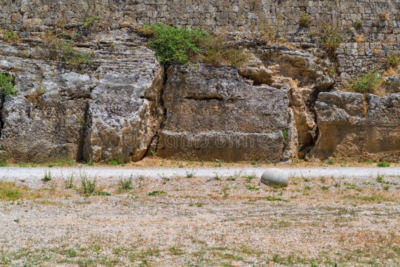 Ancient Stone Wall of Fortress Stock Image - Image of path, ancient ...