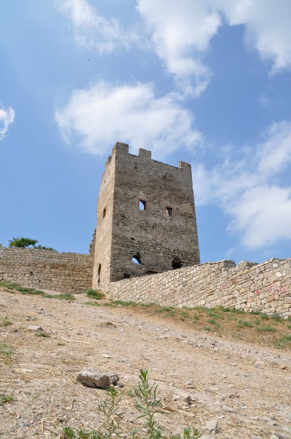 Old fortress in Feodosiya stock photo. Image of brick - 23690192