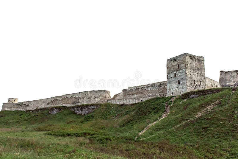 Isolated Fortress Archway with Portcullis Stock Photo - Image of ...