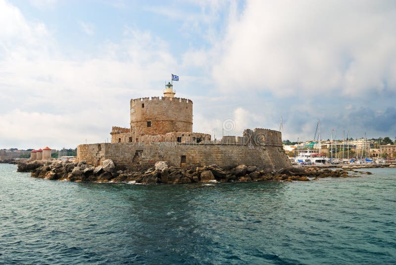 Old Fortress with Lighthouse Stock Photo - Image of tower, oceanside ...