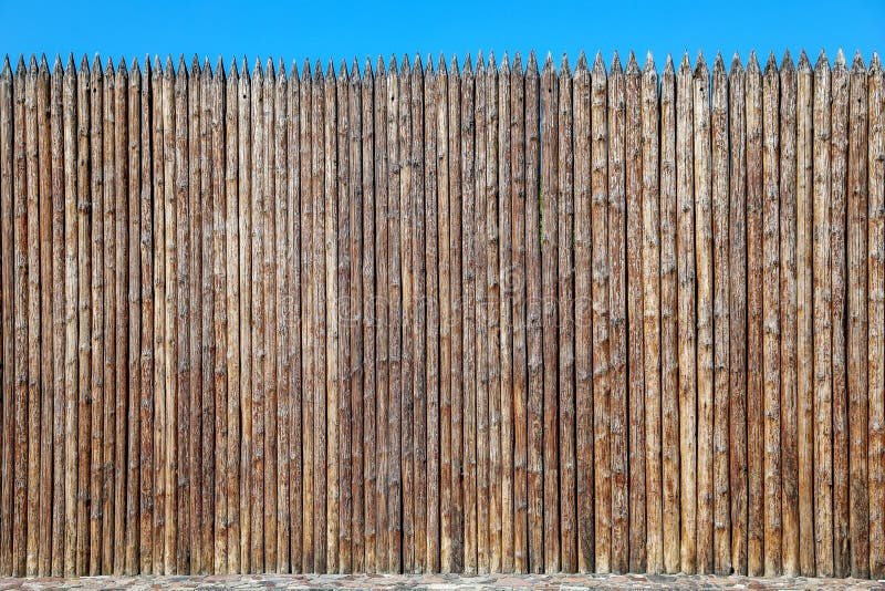 Old fortress log palisade stock image. Image of powerful - 194023533
